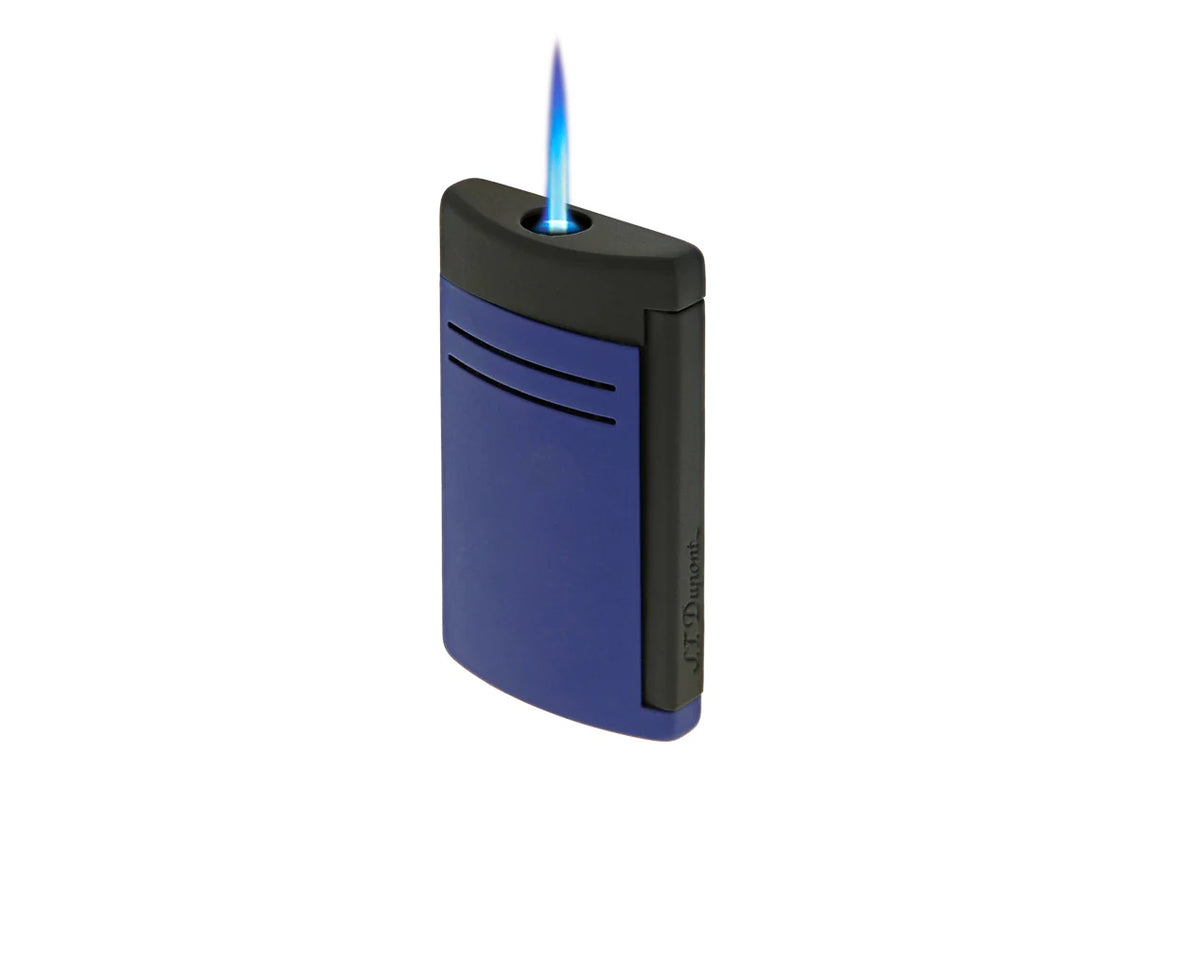 S.T. Dupont Maxijet Matte Black and Ocean Blue Single Flame Lighter ...
