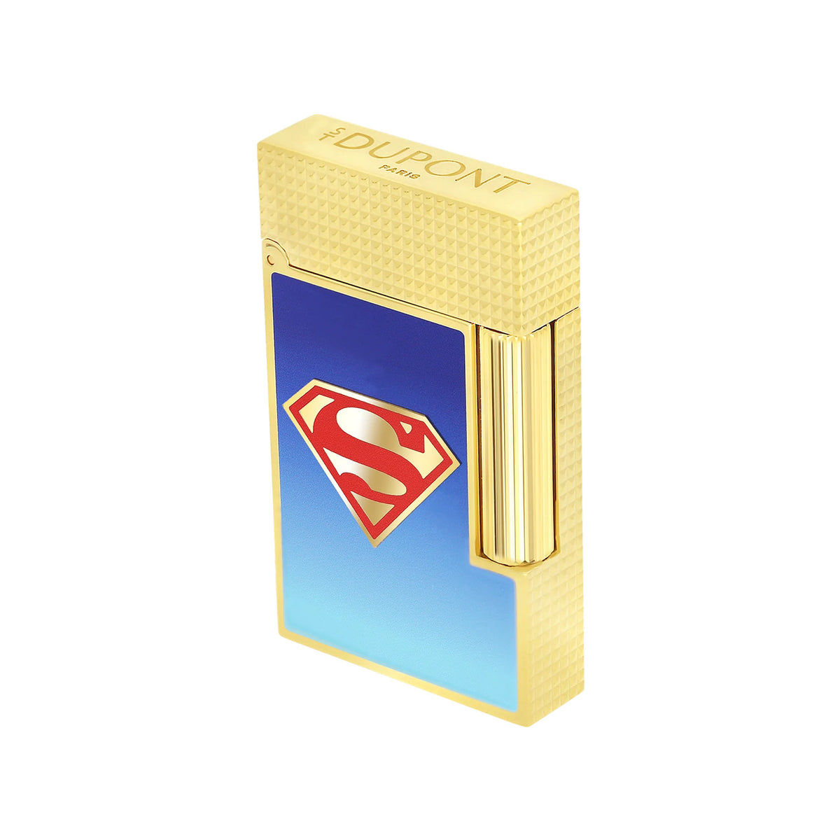 S.T. Dupont Line 2 Superman DC Comics Yellow Gold Flint Lighter ...