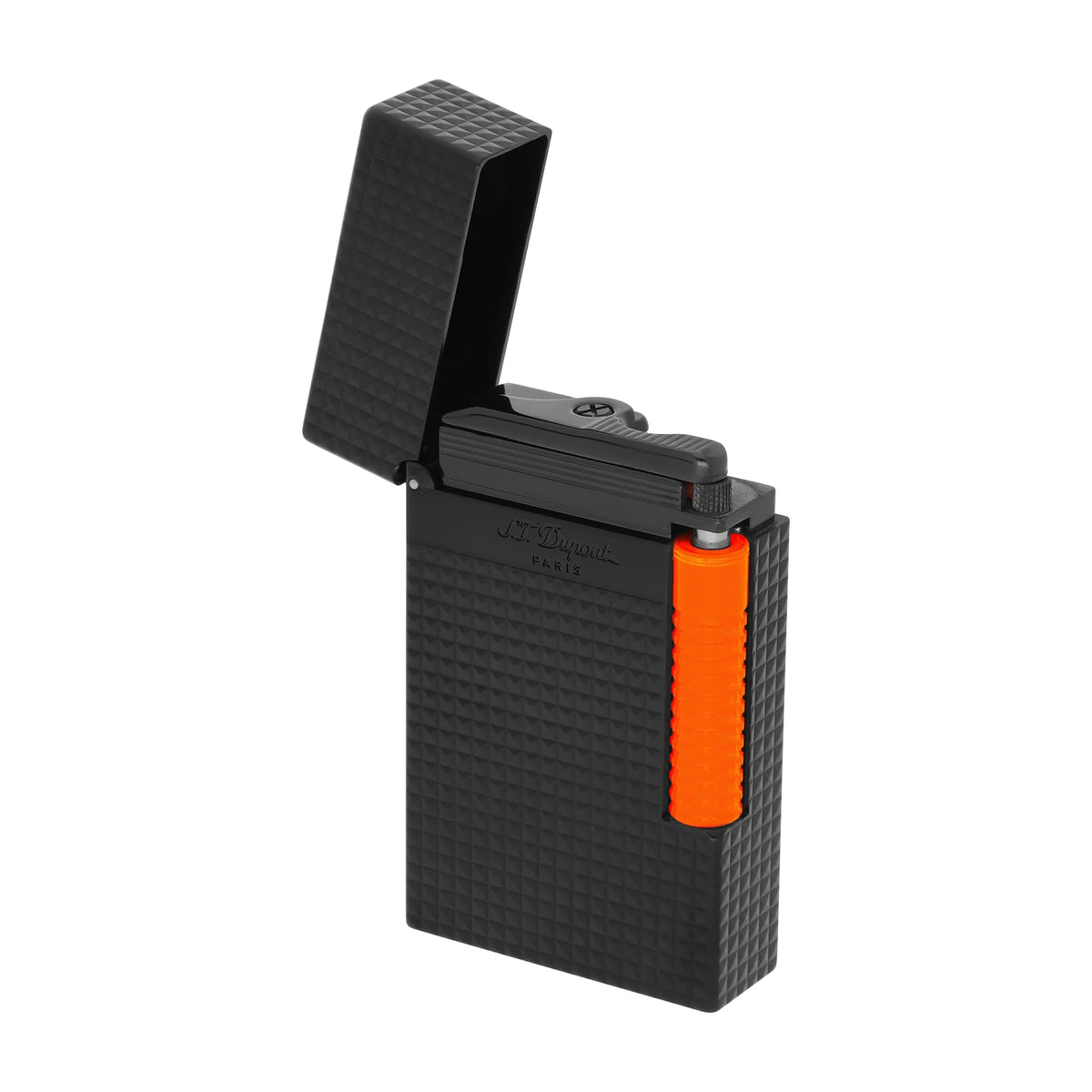 S.T. Dupont Fluo Black and Orange Line 2 Le Grand Cling Flint Lighter ...