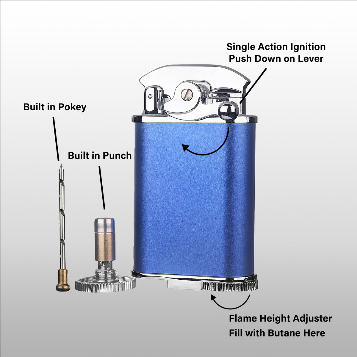 Visol Retro Butane Torch Lighter Triple Flame Refillable Gas Lighter ...