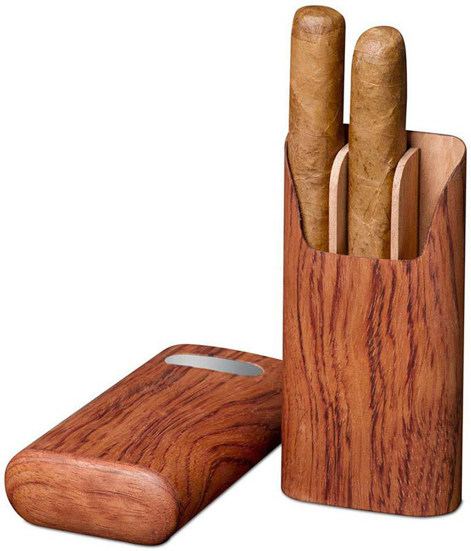 Bubinga Cigar Case with Engraving – Lighters Direct