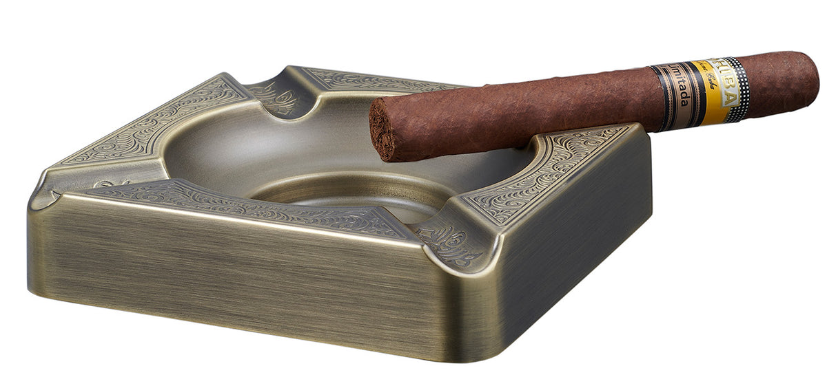 Visol Heavyweight Antique Brass Cigar Ashtray – Lighters Direct