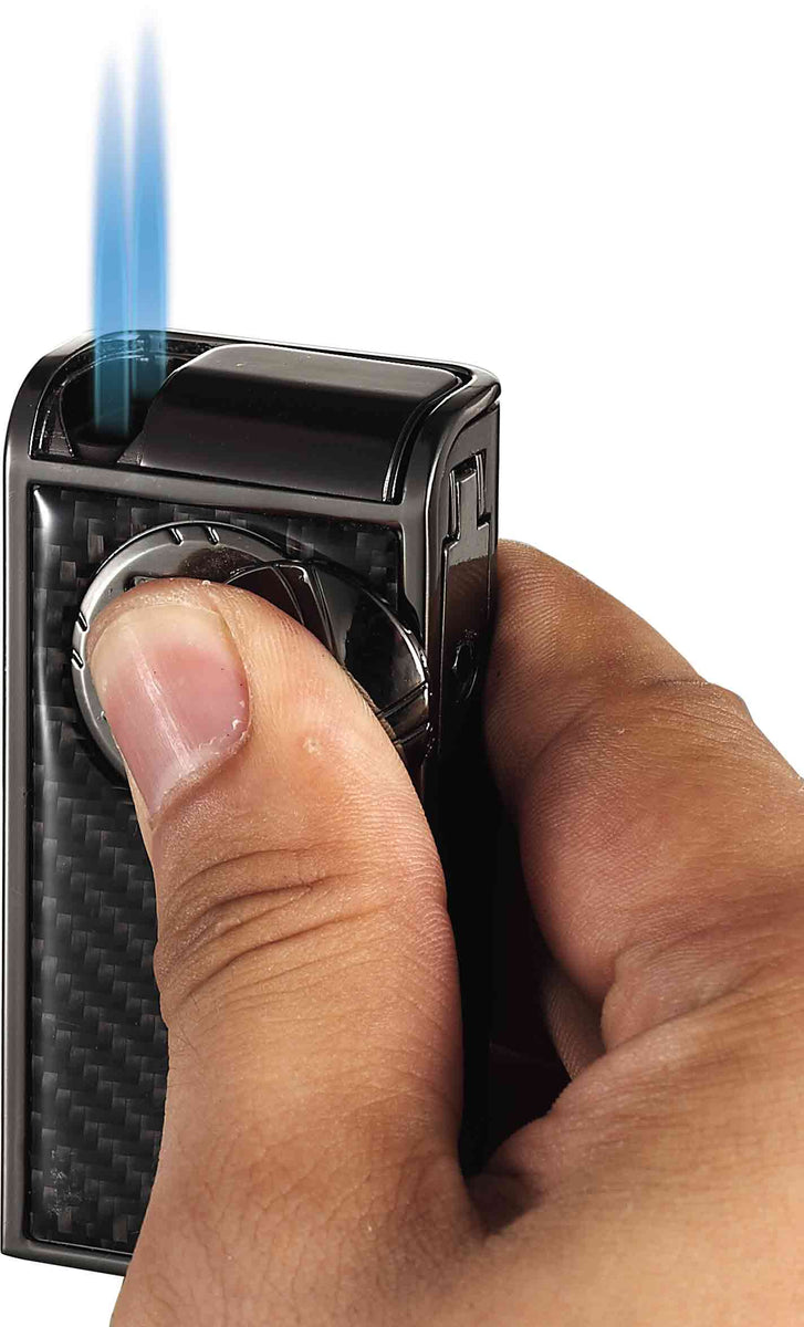 Infinity Carbon Fiber Gunmetal Double Torch – Lighters Direct